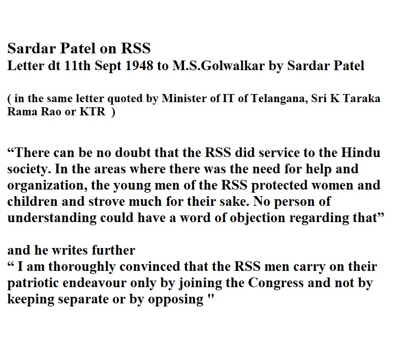 KTR Goes the Congress Way – Maligns the RSS on Hyderabad Liberation Day ...